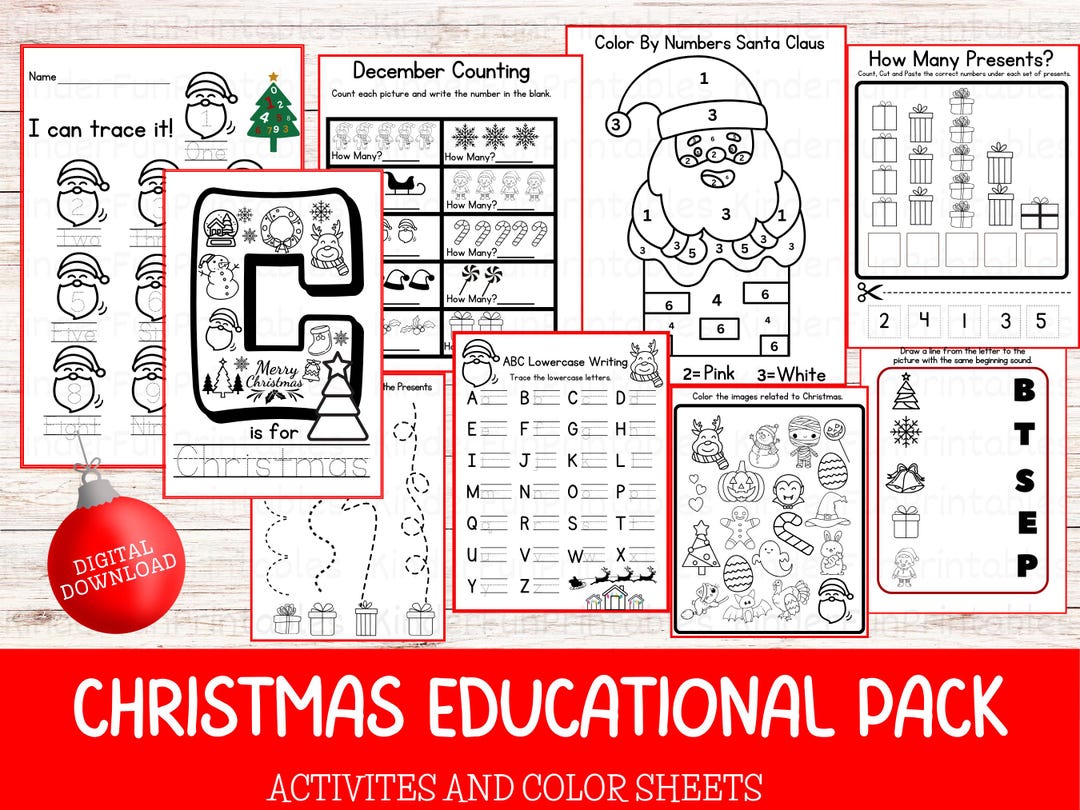 Christmas Educational Pack |christmas Bundle | Christmas Worksheets for ...