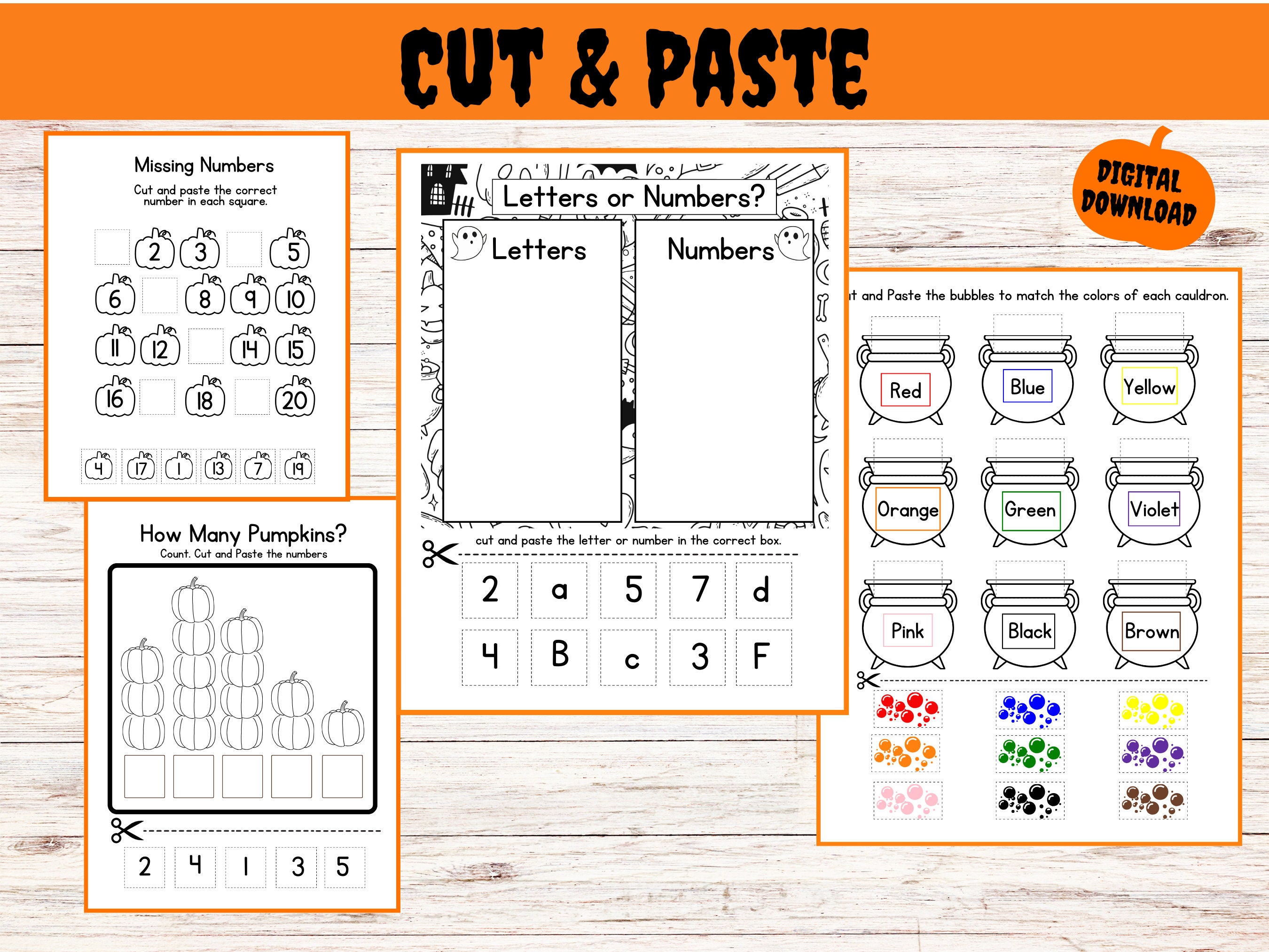 Halloween Educational Pack |halloween Bundle | Halloween Worksheets for ...