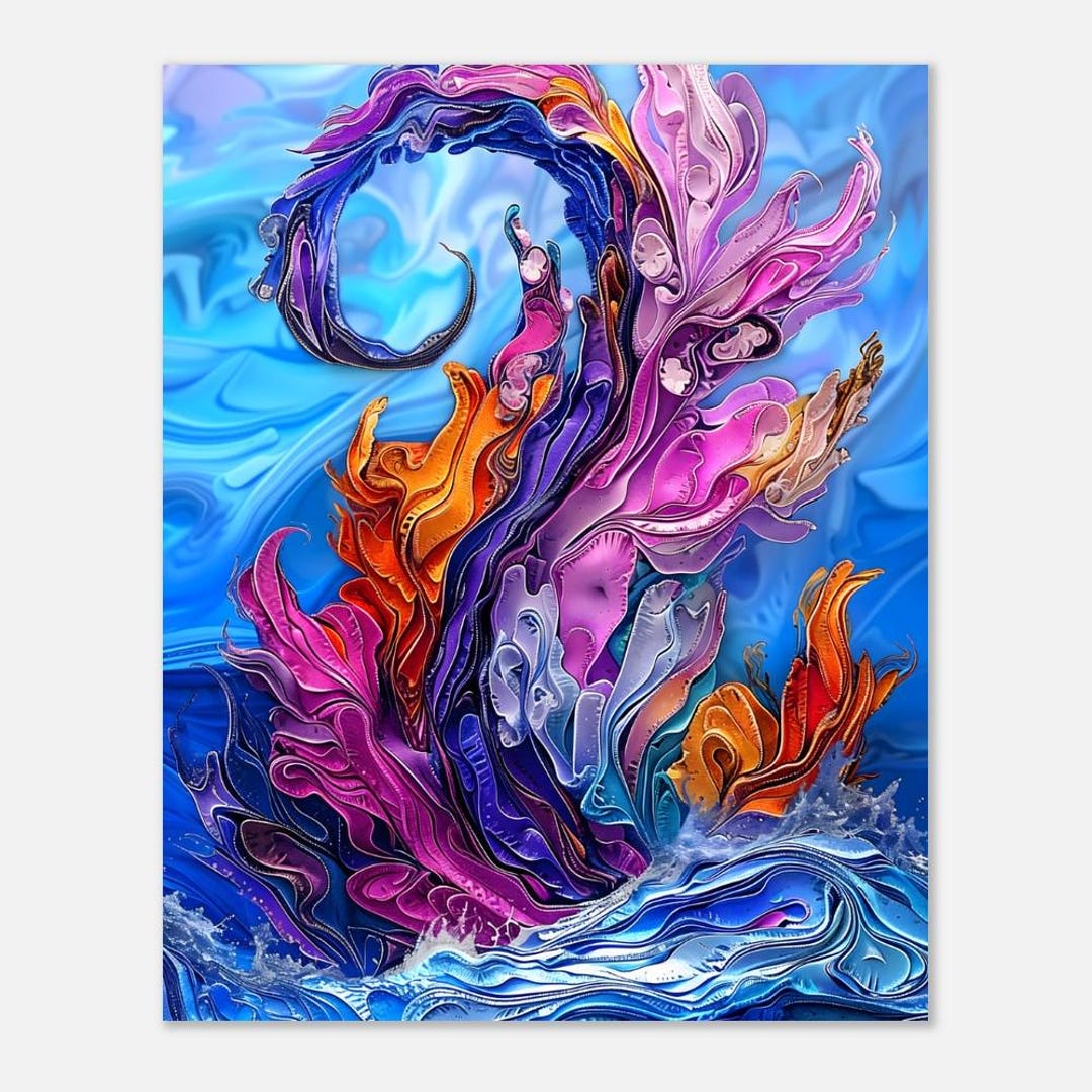 Poster - Flamboyant Wave - Premium Matte Paper - Etsy