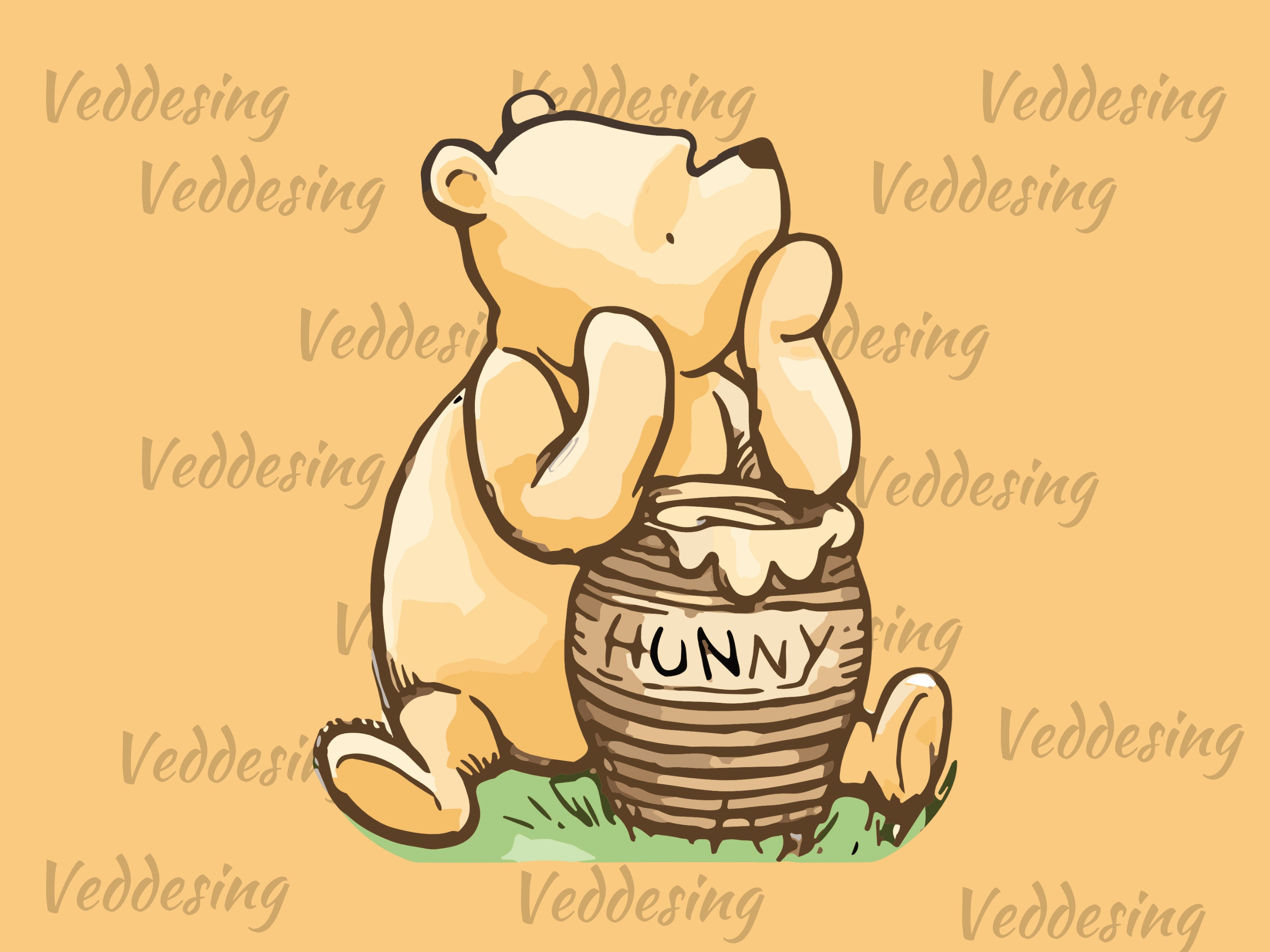 Honey Bear Png, Watercolor Digital Clipart, Honey Bear Png, Bear With ...