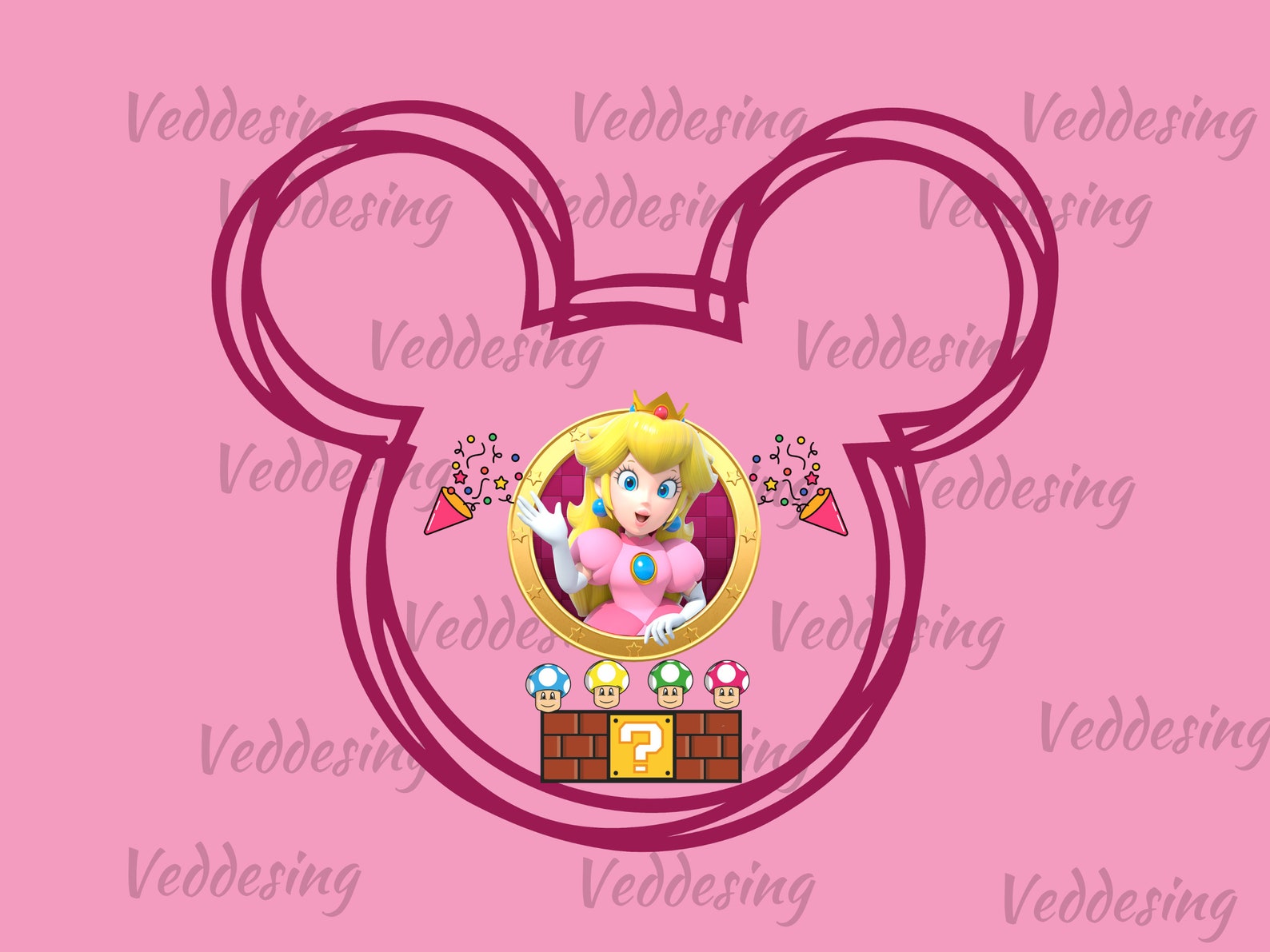 Super Mario Png, Princess Peach Png, Princess Png, Gift for Kids ...