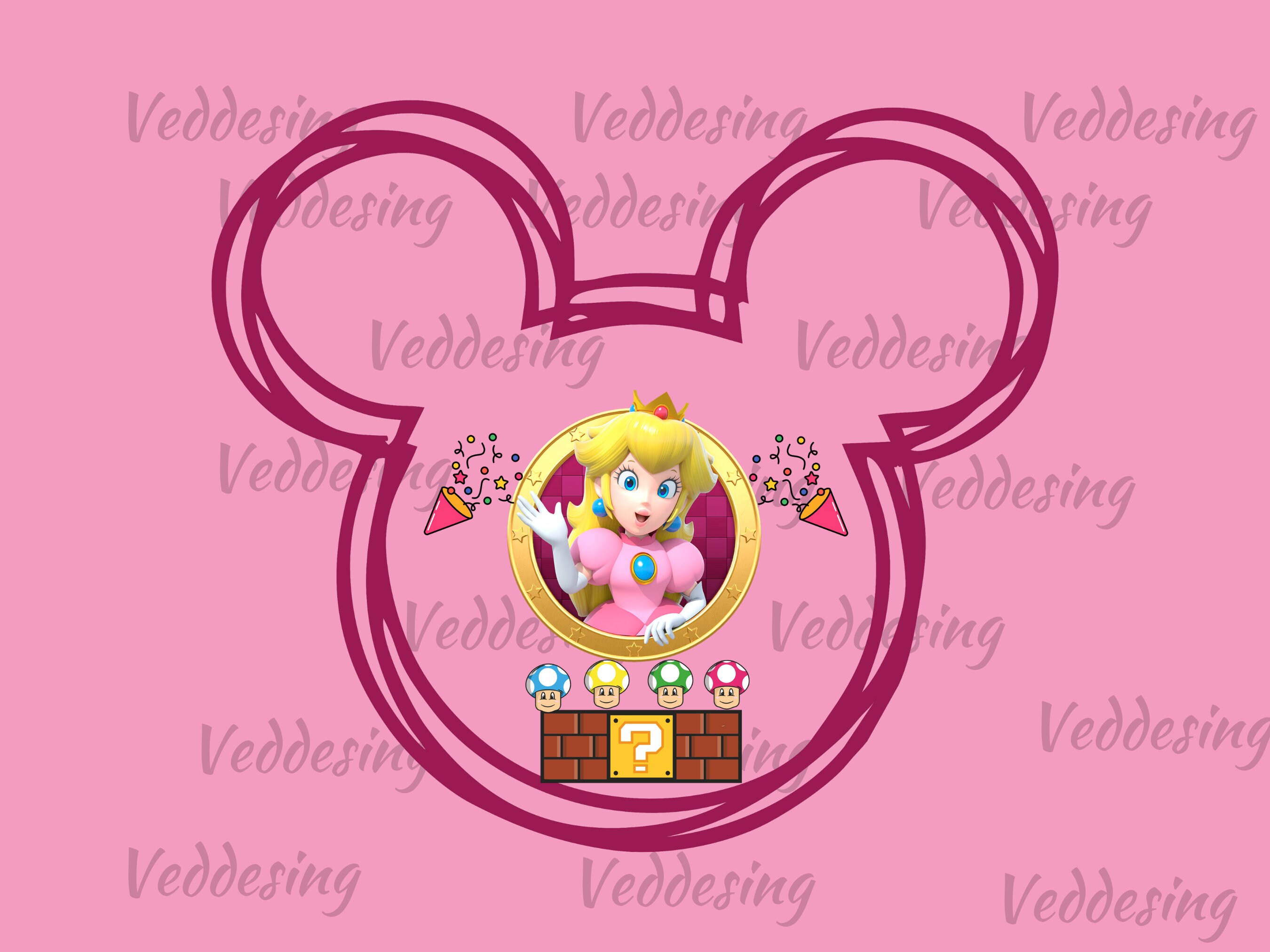 Super Mario Png, Princess Peach Png, Princess Png, Gift for Kids ...