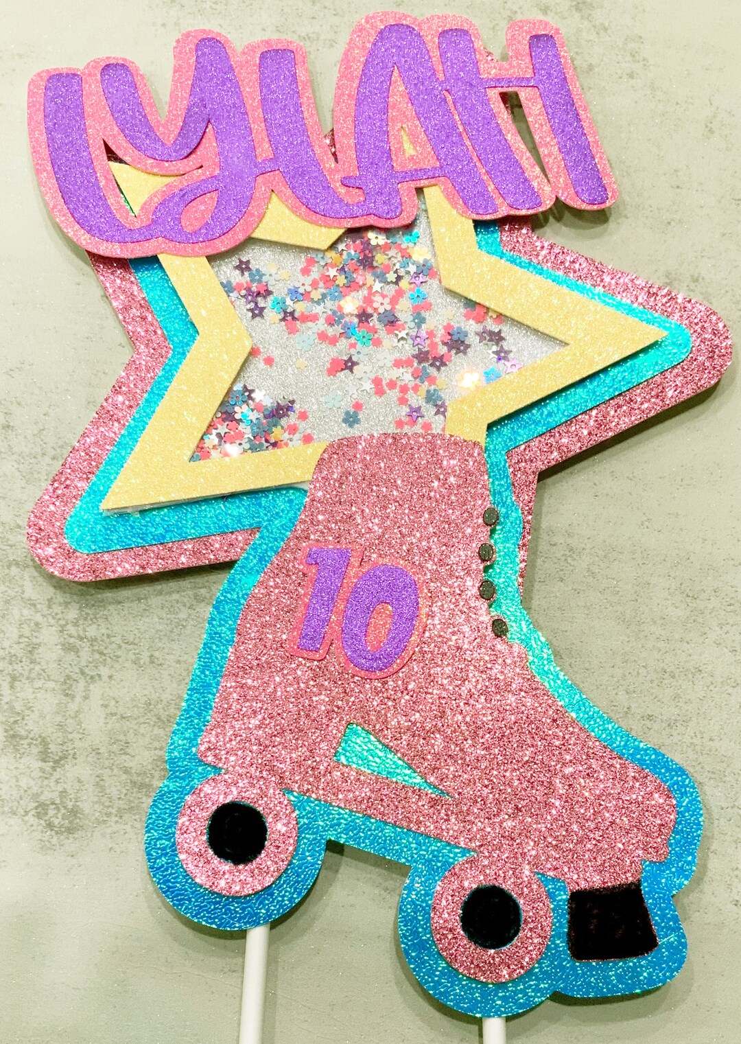 Roller Skate Cake Topper, Personalized Roller Skate Birthday Topper ...