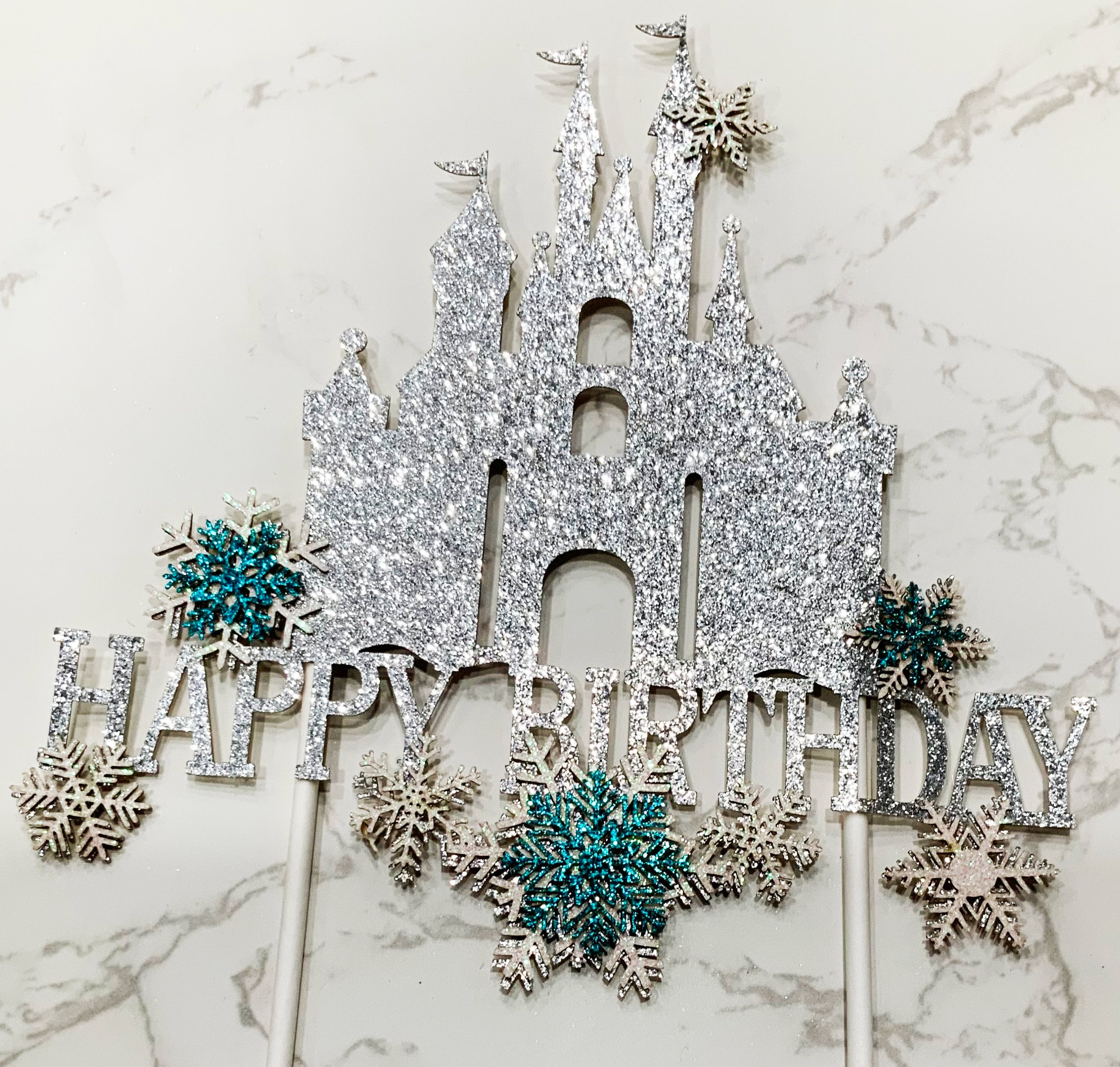 Birthday Disney Castle Cake Topper, Disney Princess Cake Topper ...