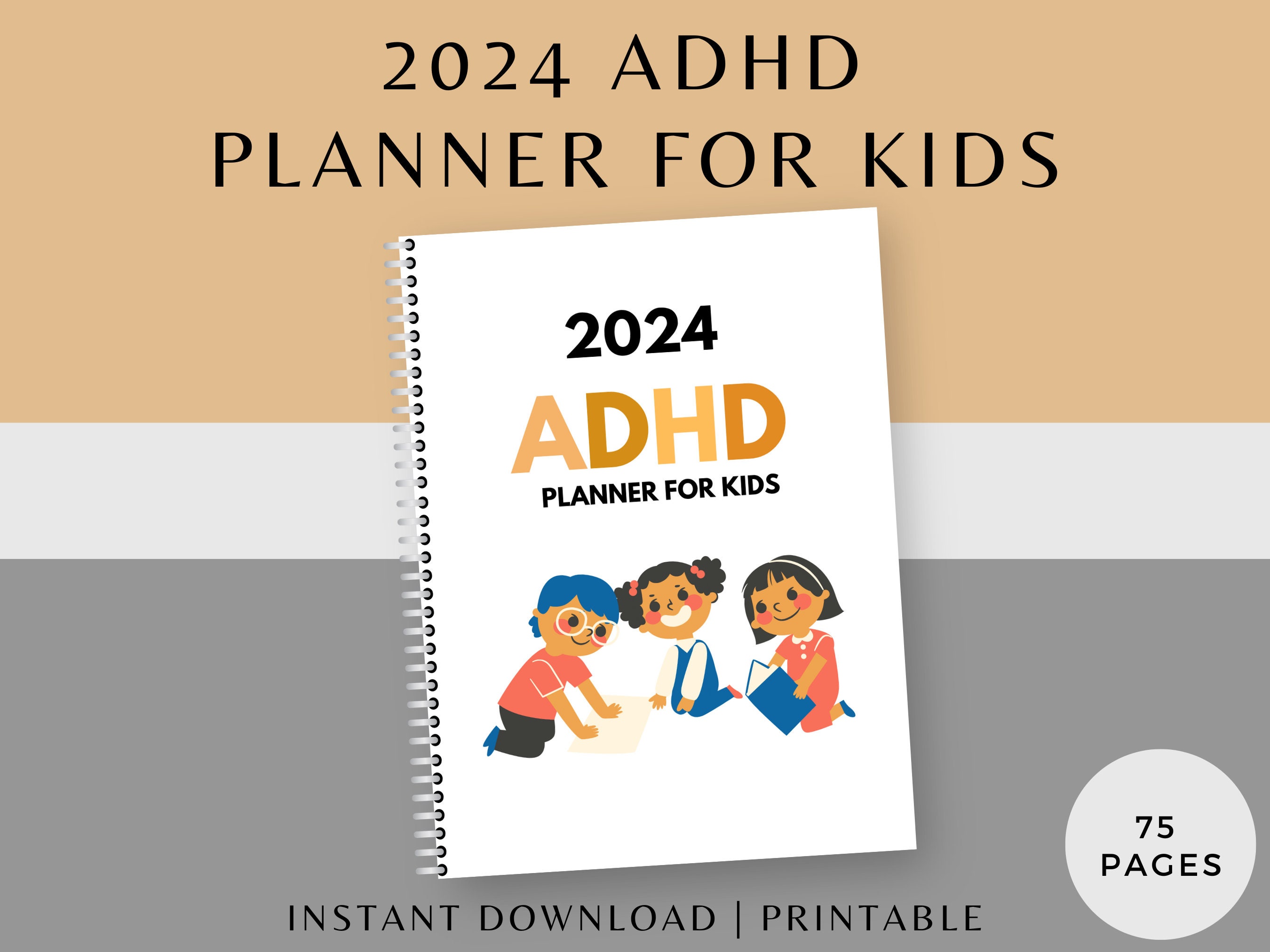 2024 ADHD Planner for Kids, Printable School Planner, Children Journal ...