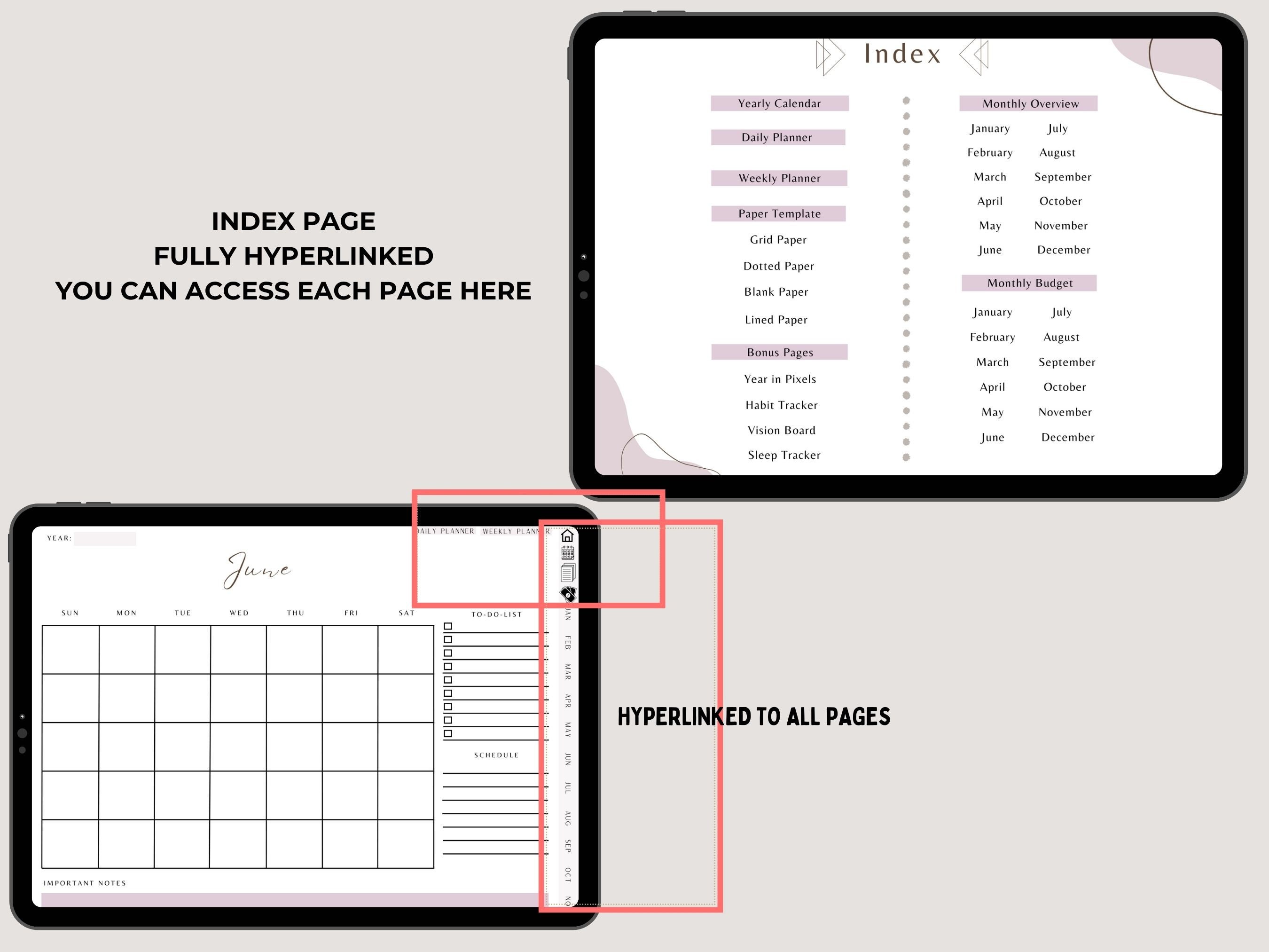 PLR Fully Hyperlinked Digital Planner Template Editable in Canva ...