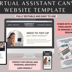 Virtual Assistant Website Template, Canva Website Template, Virtual ...