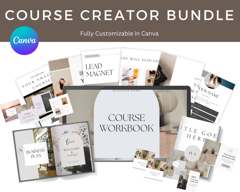 Online Course Creator Template Bundle for Coaching Business | Workbook ...