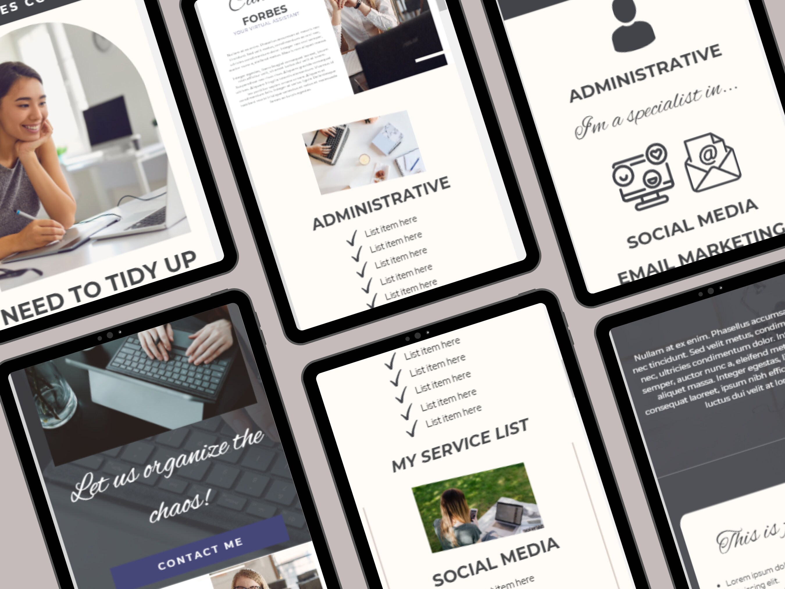 Virtual Assistant Website Template, Canva Website Template, Virtual ...