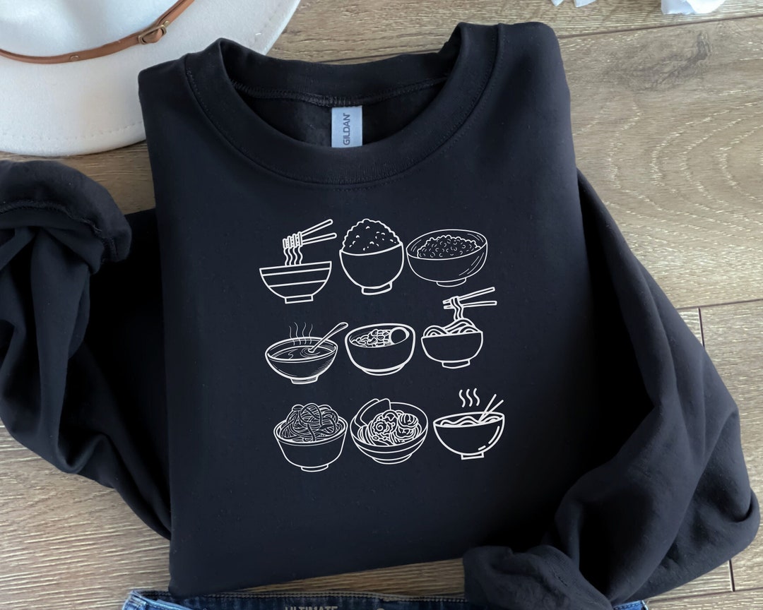Noodle Sweater Ramen Rice Sweatshirt Bulgogi Pho Sweater Asian Food ...
