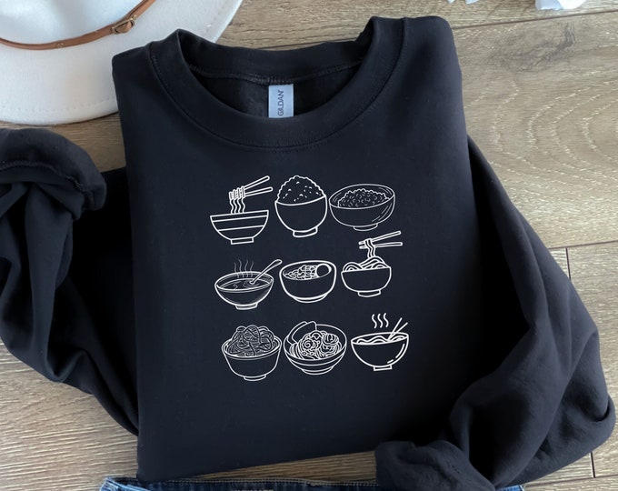 Noodle Sweater Ramen Rice Sweatshirt Bulgogi Pho Sweater Asian Food ...