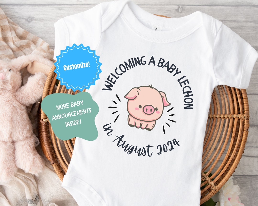 Custom Filipino Bodysuit for Baby Announcement Baby Lechon Reveal Baby ...