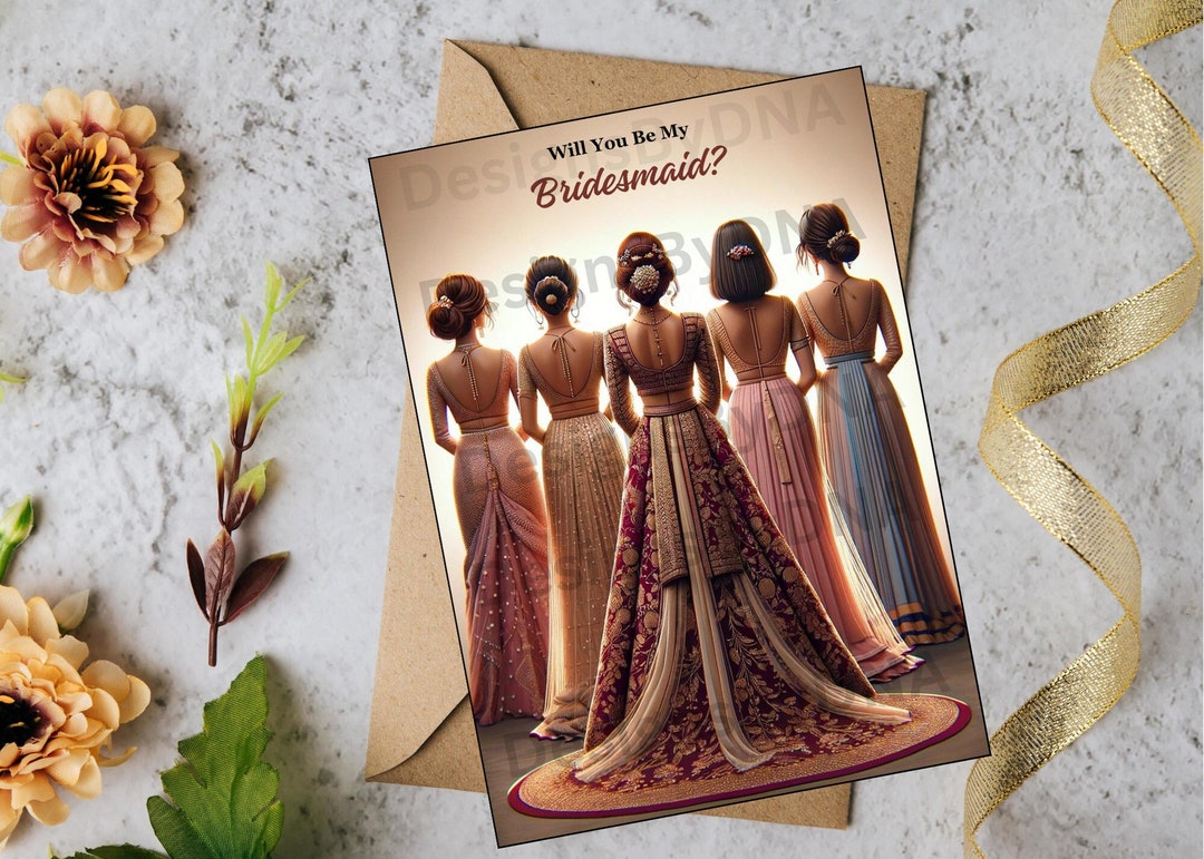 Indian Bridesmaid Proposal Invitation, Desi Bridesmaid Invitation ...