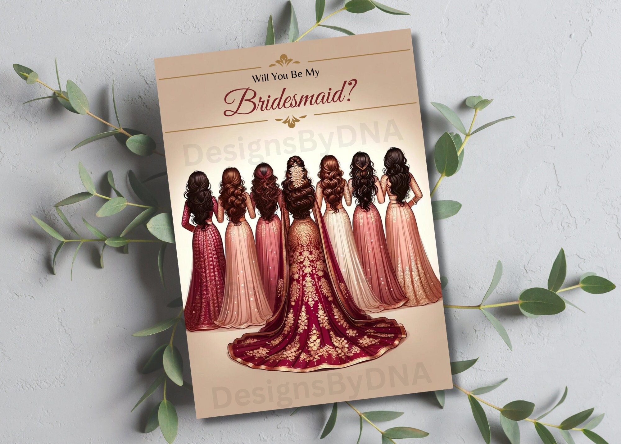 Indian Bridesmaid Proposal Invitation, South Asian Wedding Bridesmaid ...