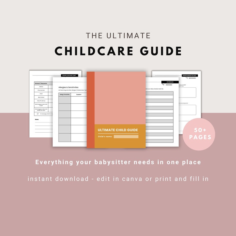 Ultimate Child Guide | Babysitter Binder | Babysitter Information ...