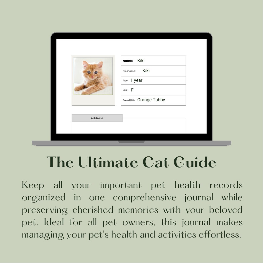 Cat Health Record Book and Feline Log Journal - Organize Vaccinations ...
