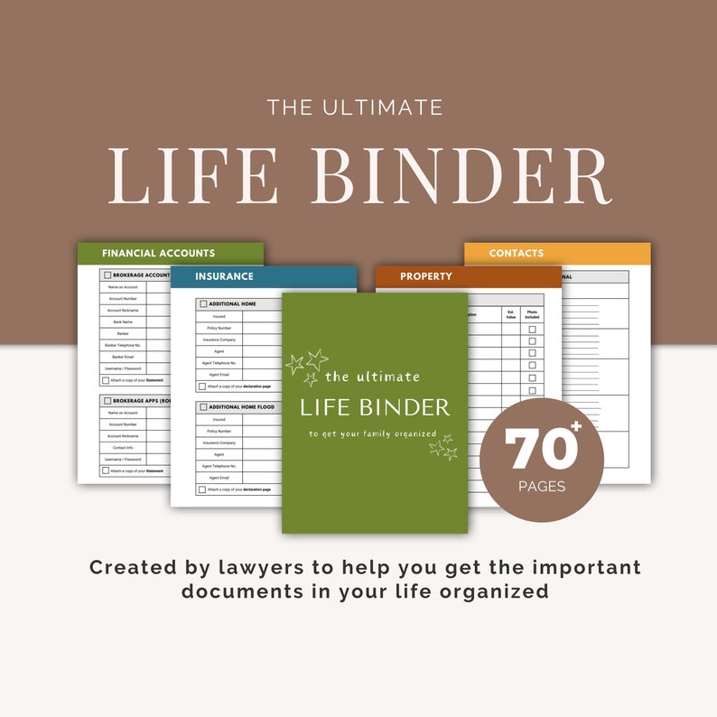 Important Family Document Organizer | Busy Mom Binder | Ultimate Life Binder | in Case of ...