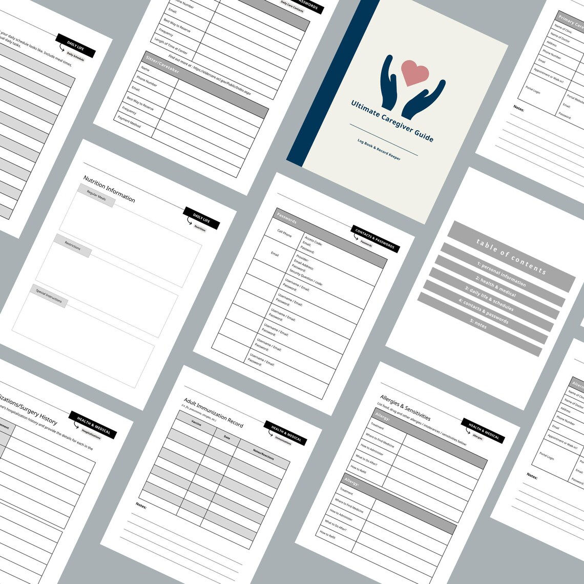 Ultimate Caregiver Guide, Aging Parent Organizer, Medical Diary ...