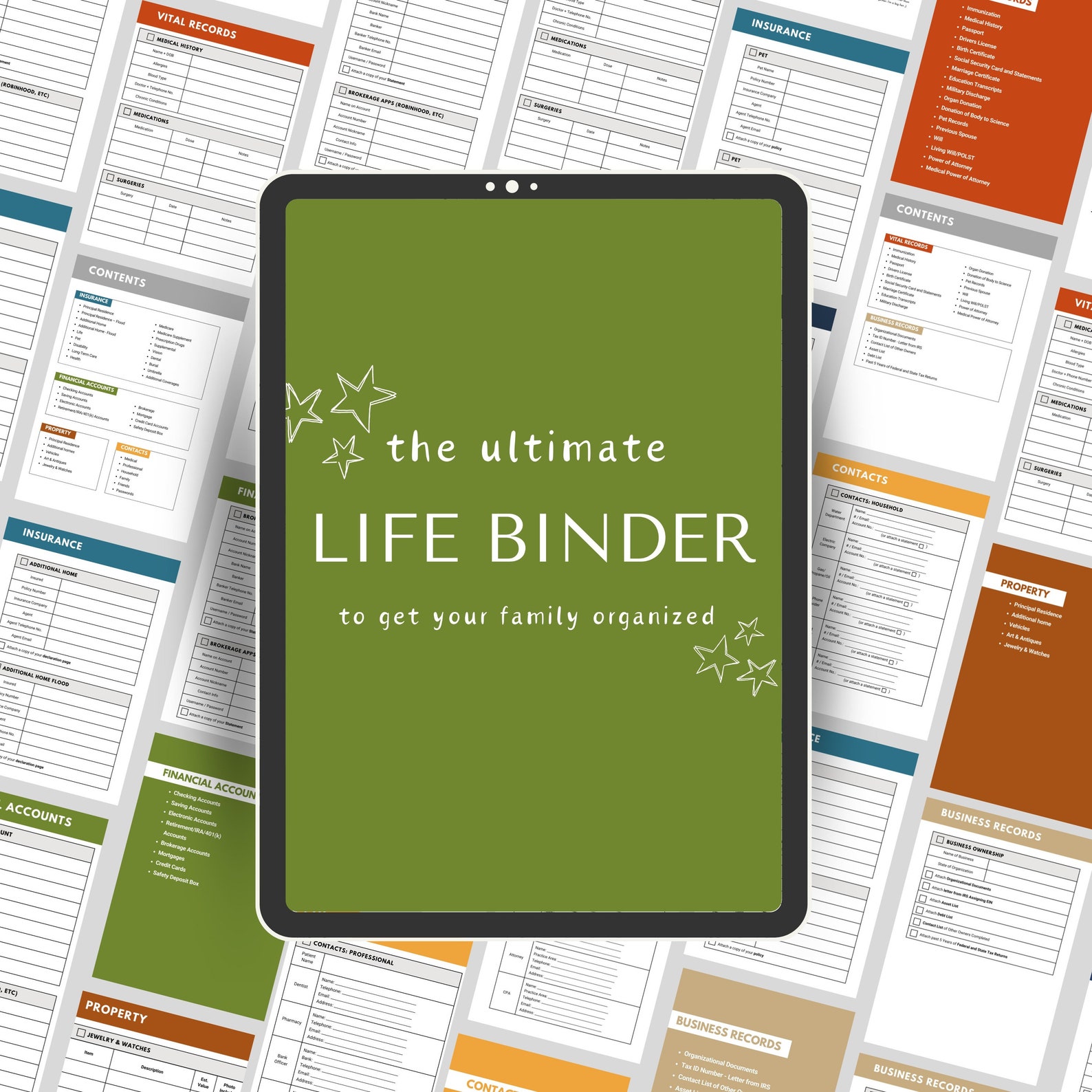 Important Family Document Organizer | Busy Mom Binder | Ultimate Life ...
