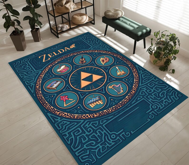 Zelda Rug: Retro Game Design - Soft Kids Room Carpet - Etsy