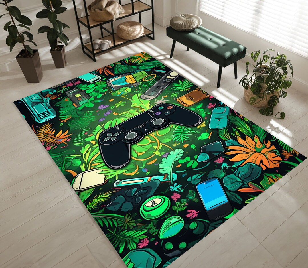 Gamer Rug Controller Rug Retro Games Computer Rug Geeky - Etsy