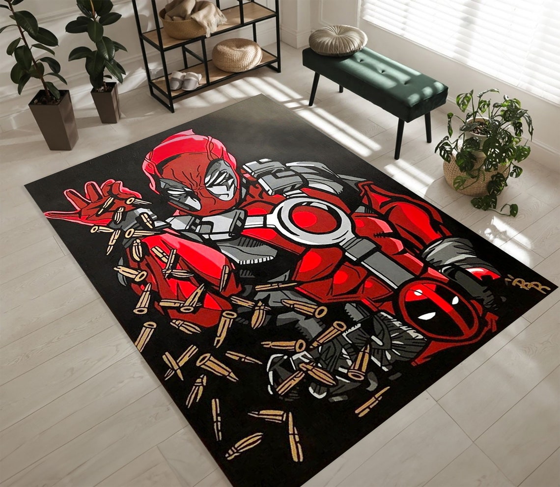 Deadpool Decor Rug, Amazing Deadpool Rug, Legend Deadpool Pattern Rug ...