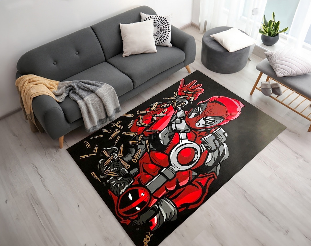 Deadpool Rug: Funny Kids Room Decor, Custom Size Available - Etsy