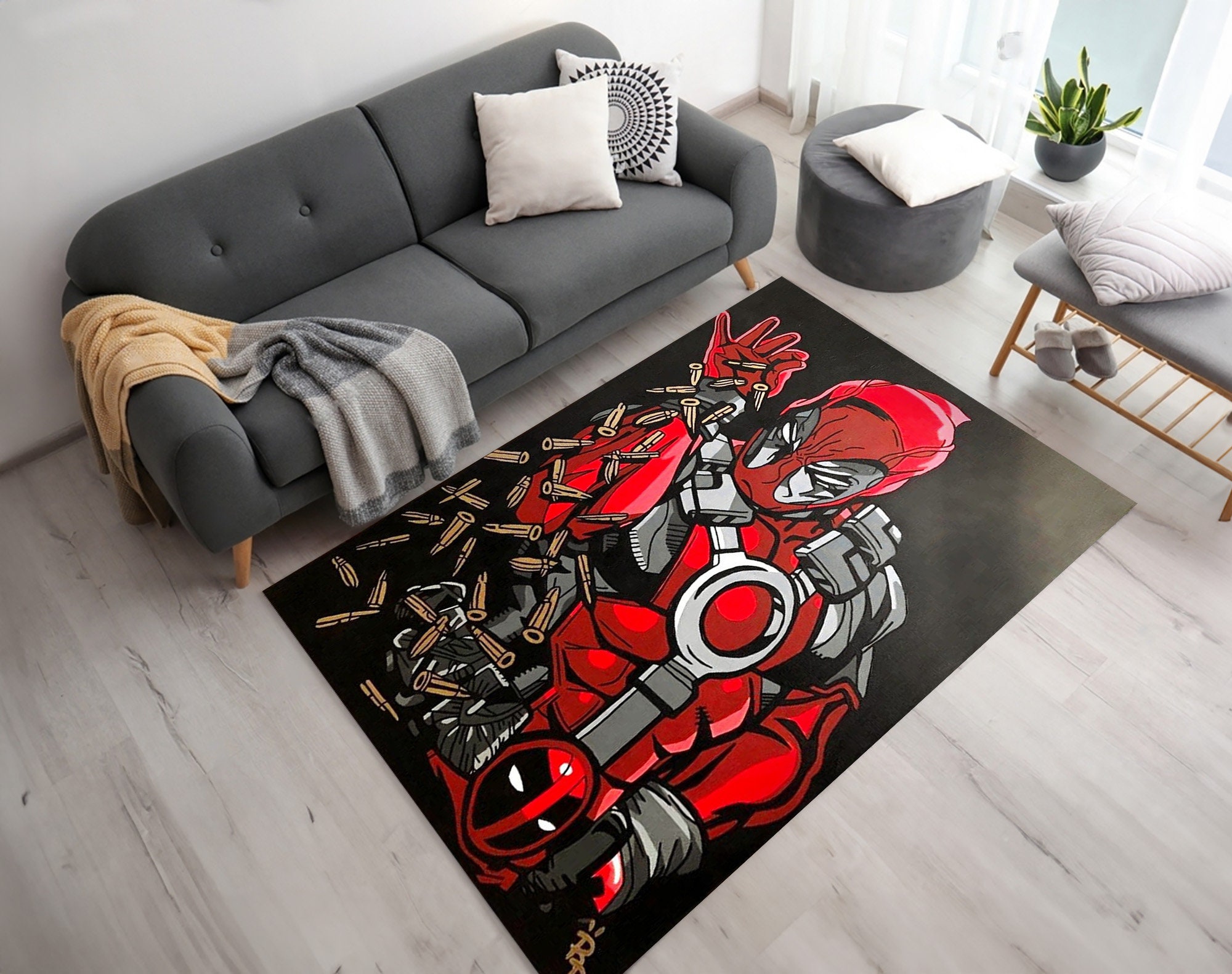 Deadpool Decor Rug, Amazing Deadpool Rug, Legend Deadpool Pattern Rug ...