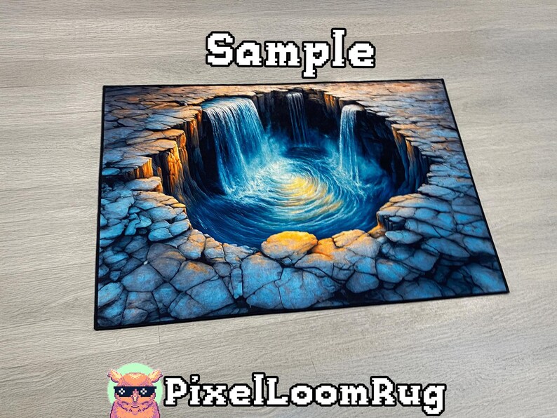 3D Waterfall Vortex Rug, Unique Illusion Carpet for Living Room or ...