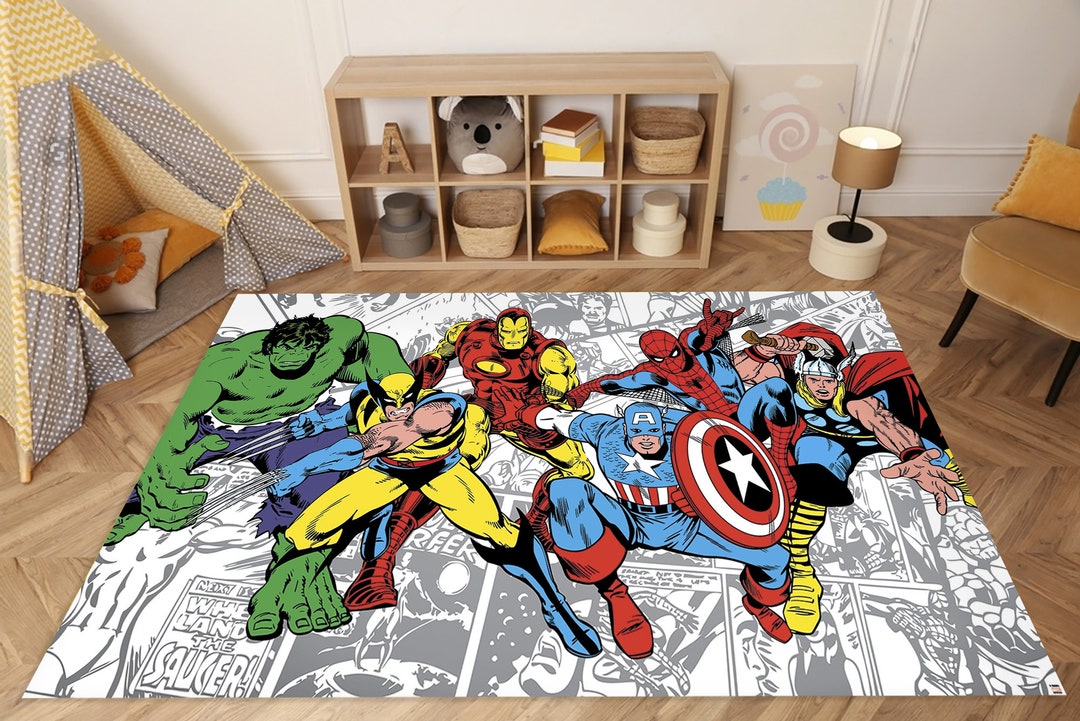 Super Hero Rugs, Superheroes Films Movie Character Rug, for Boy Bedroom ...