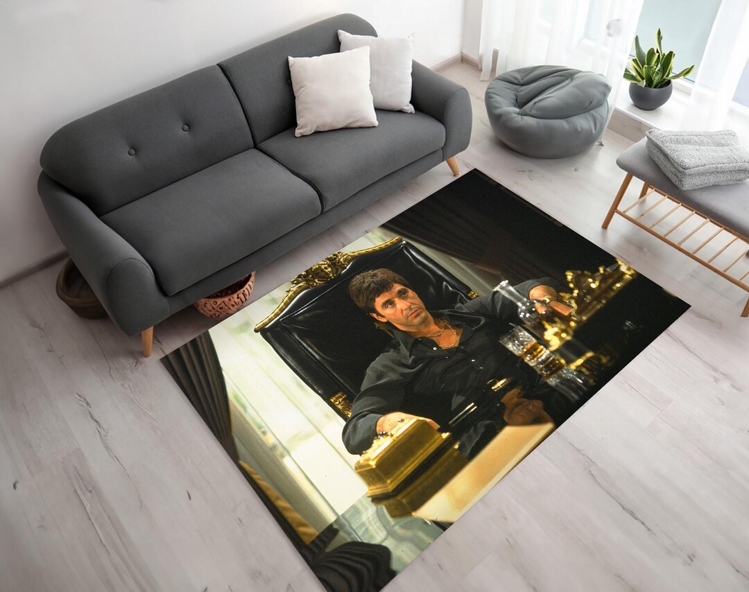 Scarface Rug, God Father Rug, Poker Theme Rug, Living Room Rug, Room ...