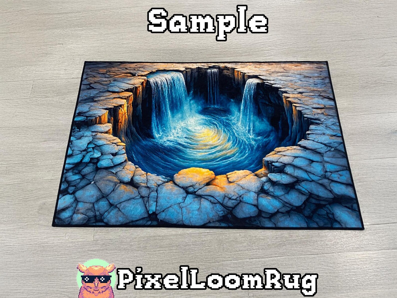 3D Waterfall Vortex Rug, Unique Illusion Carpet for Living Room or ...
