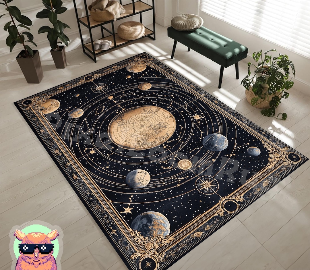 Celestial Solar System Rug - Cosmic Galaxy Home Decor - Astronomy ...