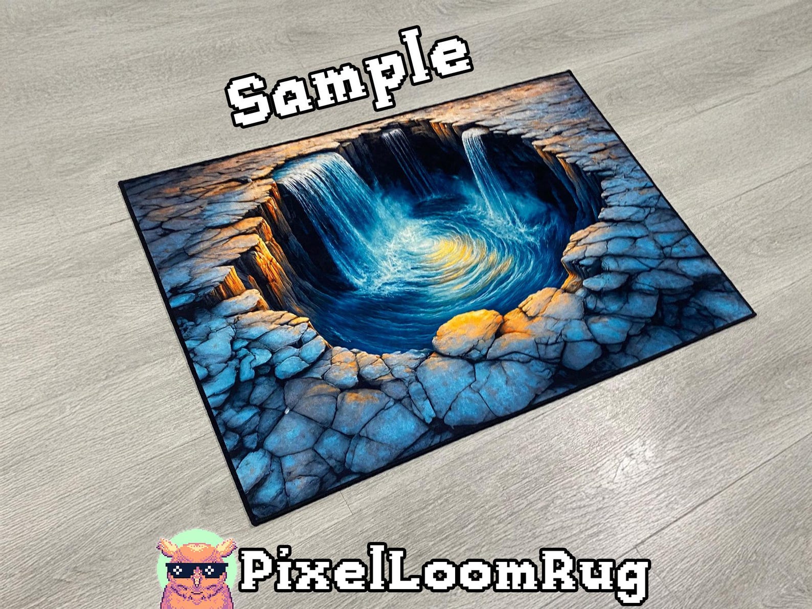 3D Waterfall Vortex Rug, Unique Illusion Carpet for Living Room or ...