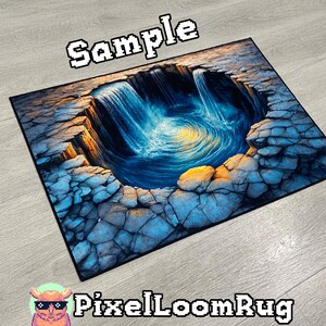 3D Waterfall Vortex Rug, Unique Illusion Carpet for Living Room or ...