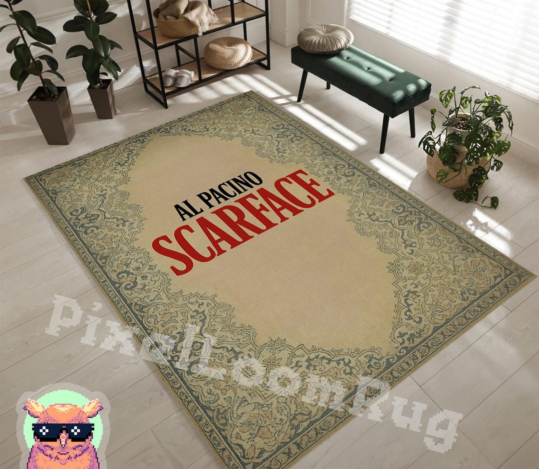 Scarface Movie Tribute Rug – Al Pacino Minimalist Carpet With Vintage ...
