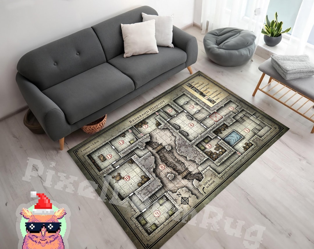 DND Map Rug, Redbrand Hideout Design (gaming Room Decor) - Etsy
