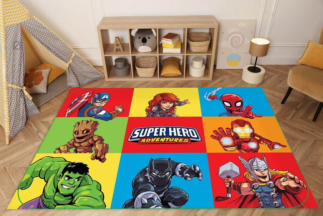 Super Hero Rugs, Superheroes Films Movie Character Rug, for Boy Bedroom ...