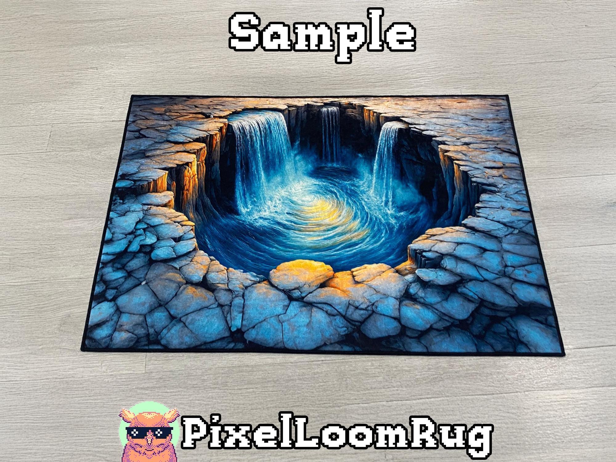 3D Waterfall Vortex Rug, Unique Illusion Carpet for Living Room or ...
