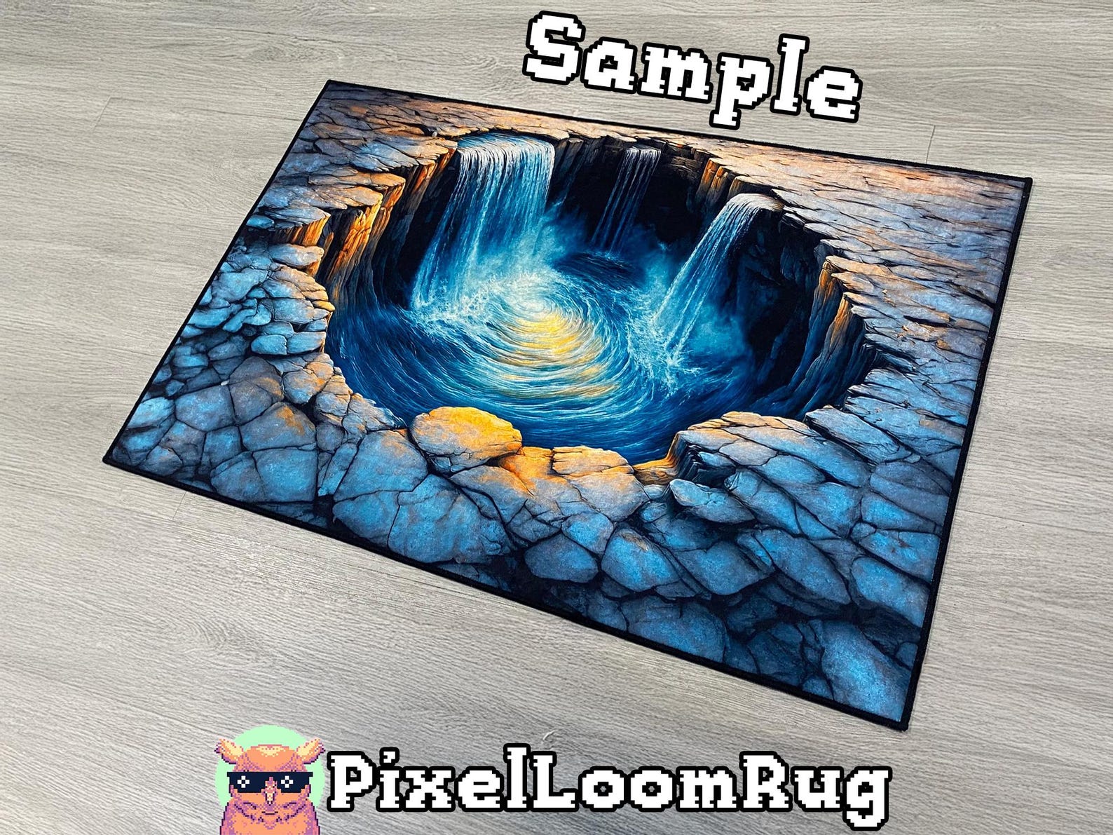 3D Waterfall Vortex Rug, Unique Illusion Carpet for Living Room or ...