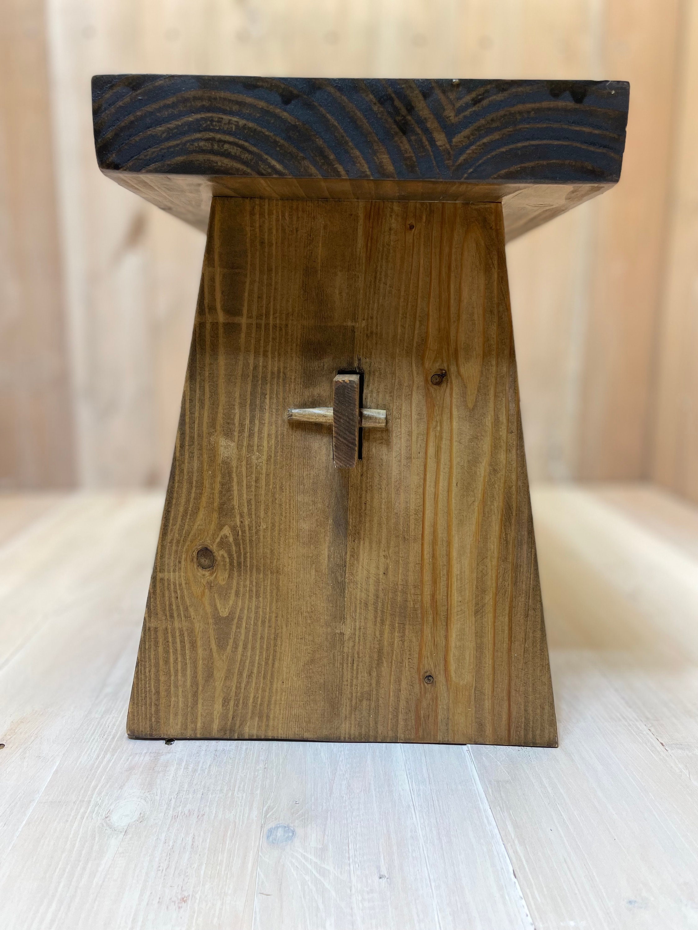 Wooden Stool, Japanese Influenced - Etsy UK