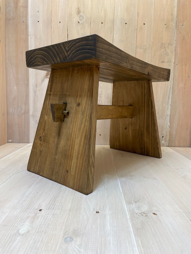 Wooden Stool, Japanese Influenced - Etsy UK