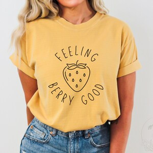 Feeling Berry Good Strawberry Shirt Minimalist Strawberry Tee ...