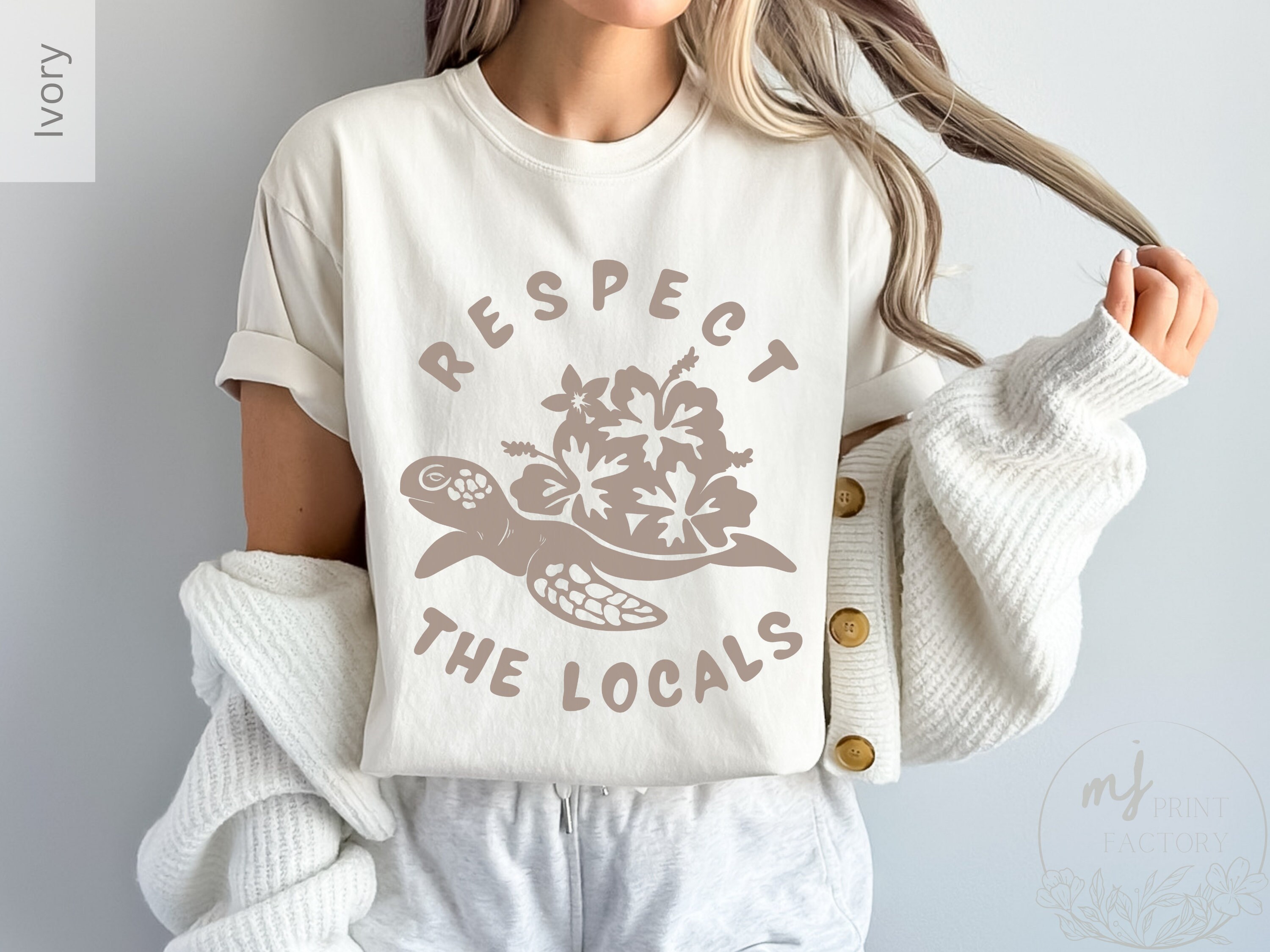 Respect the Locals Shirt Sea Turtle Tshirt Hibiscus Shirt Coconut Girl ...