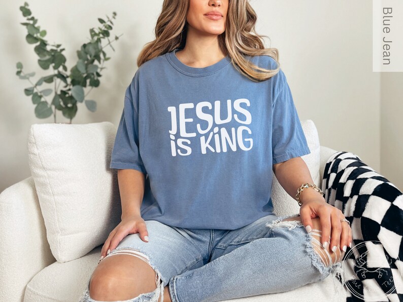 Retro Jesus is King Shirt Comfort Colors Christian Faith Tshirt ...