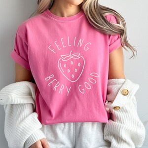 Feeling Berry Good Strawberry Shirt Minimalist Strawberry Tee ...