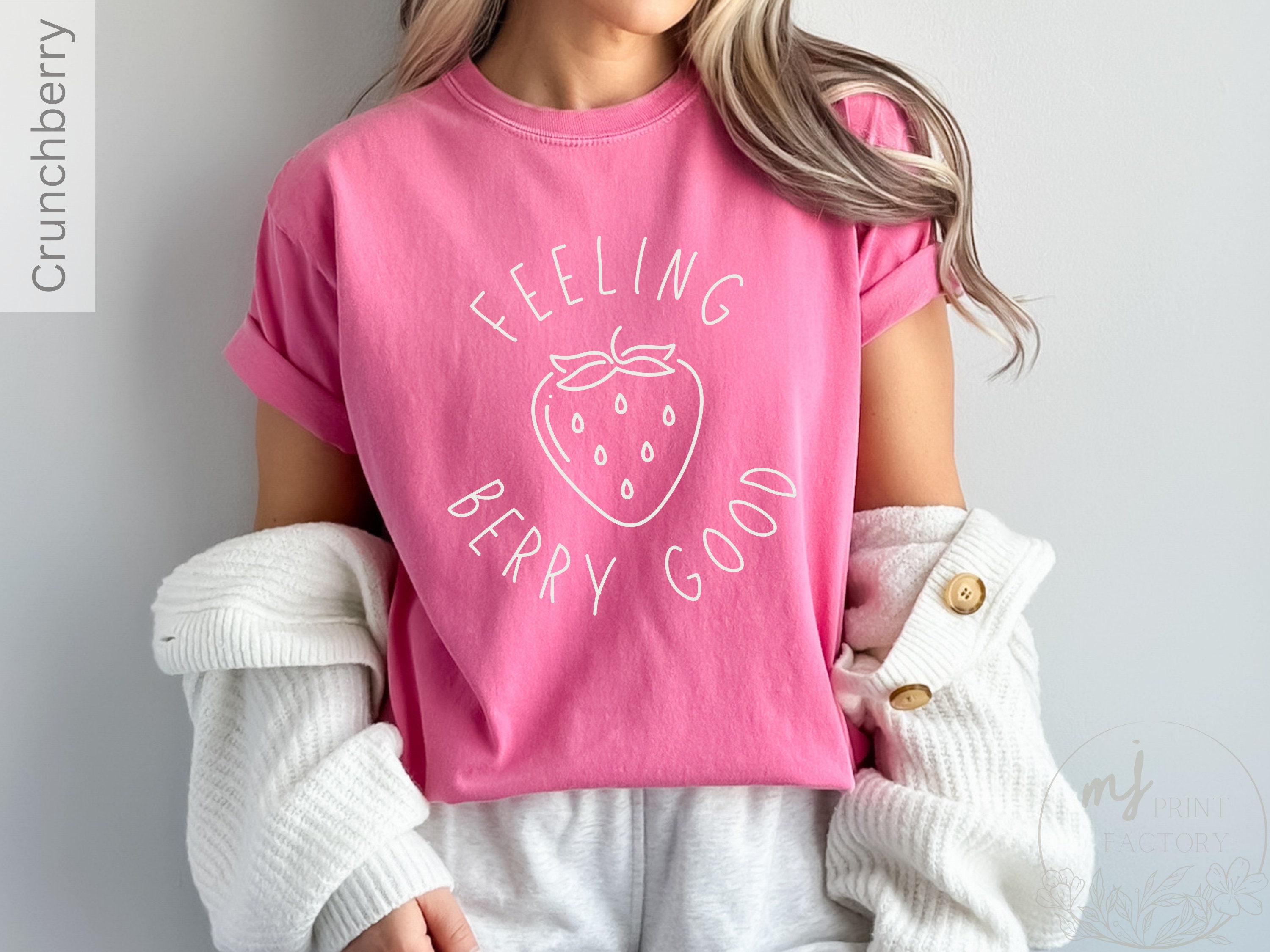 Feeling Berry Good Strawberry Shirt Minimalist Strawberry Tee ...