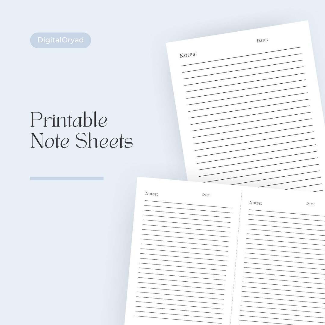 Printable Notepad Template, List, Planner, A4, US Letter, Half Sizes ...