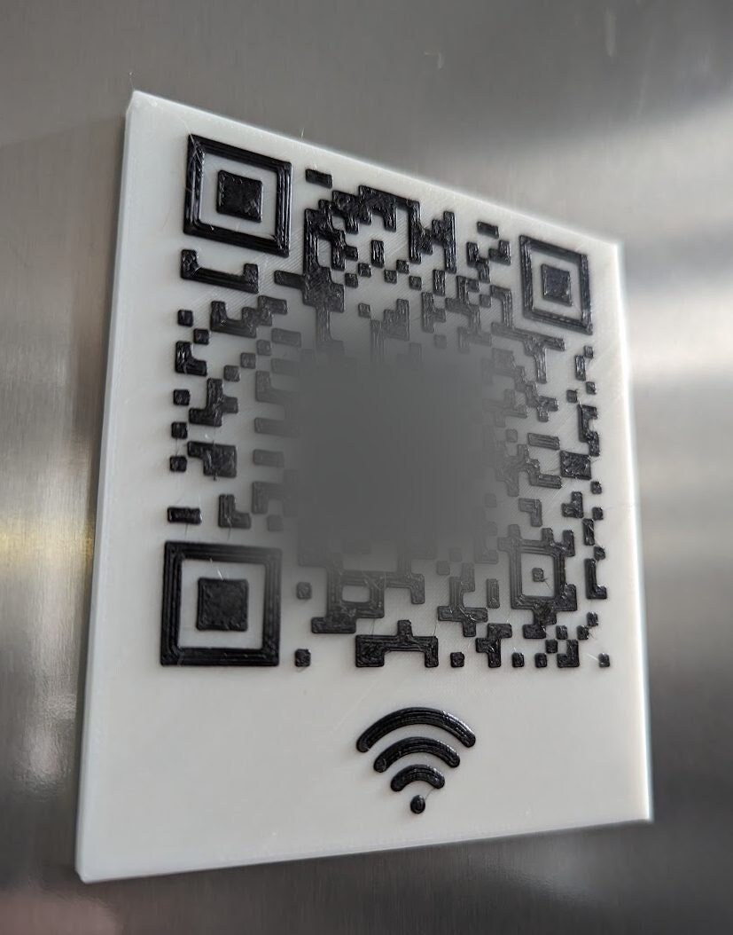 3D Printed Wifi QR Magnet, Customisable - Etsy