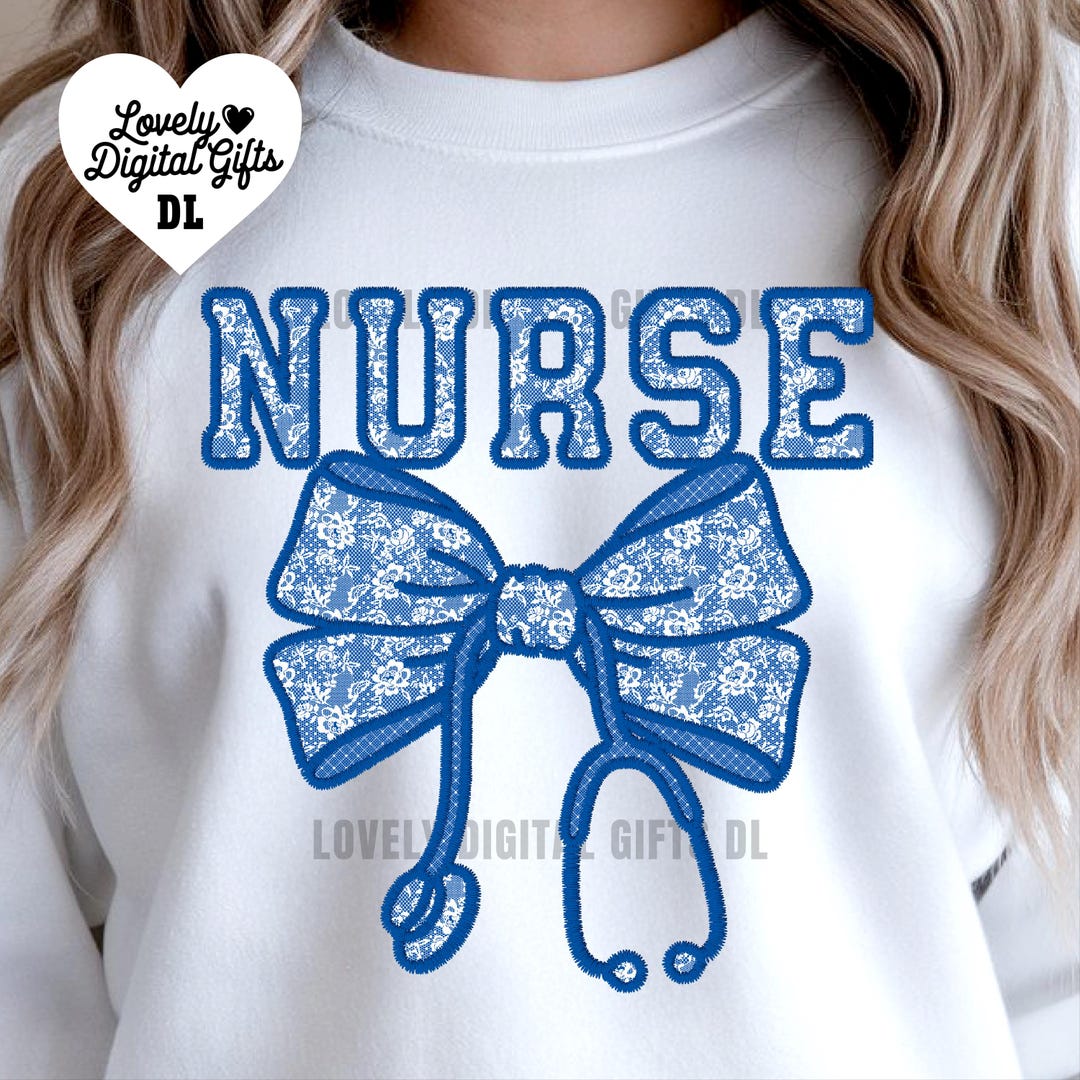 Nurse Stethoscope Coquette Bow Png, Floral Lace Nurse Bow Stethoscope ...
